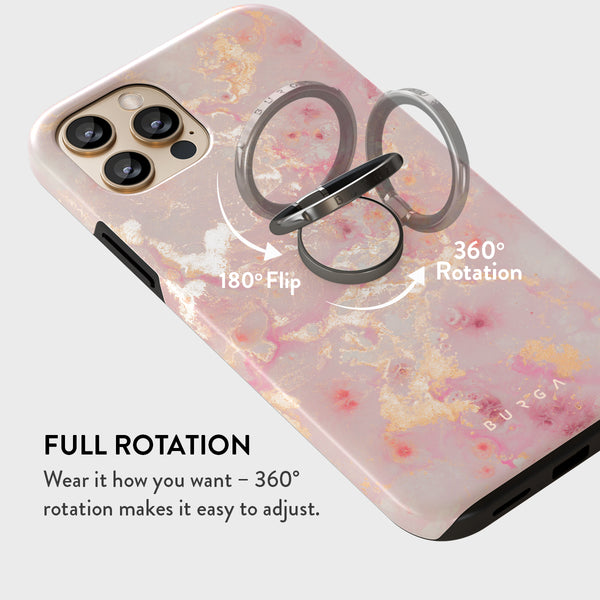 Golden Coral - Pink Phone Ring Holder Finger Grip Stand | BURGA